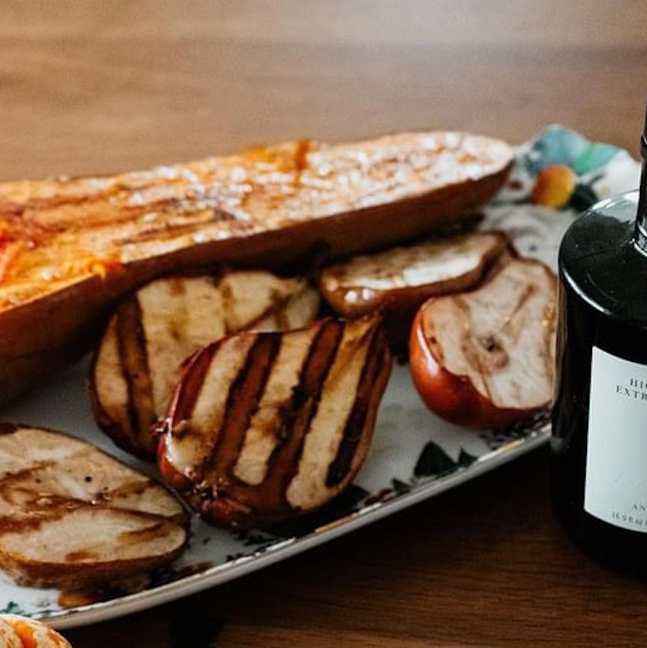 Maple-Glazed Grilled Squash and Pears – Olio Piro.
